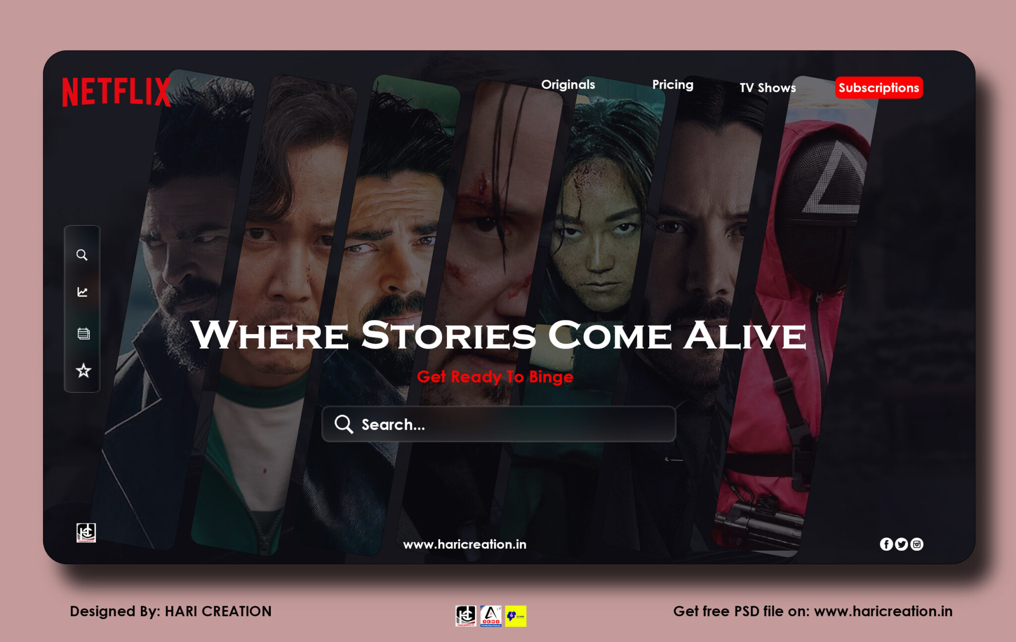 Netflix TV Concept PSD File Download - Hari Creation